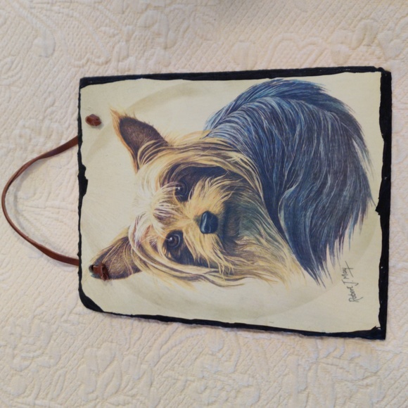 Evergreen Ent | Dog | Yorkshire Yorkie By Artist Robert J May Slate ...